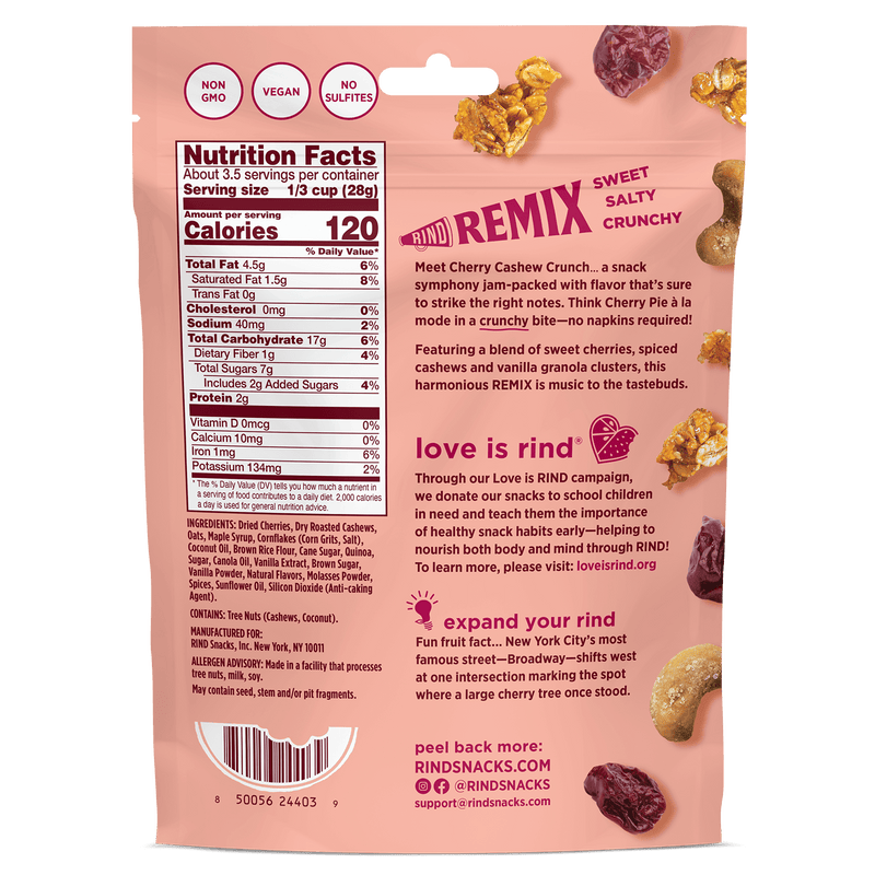 RIND Snacks Cherry Cashew Crunch REMIX - RIND Snacks, Inc